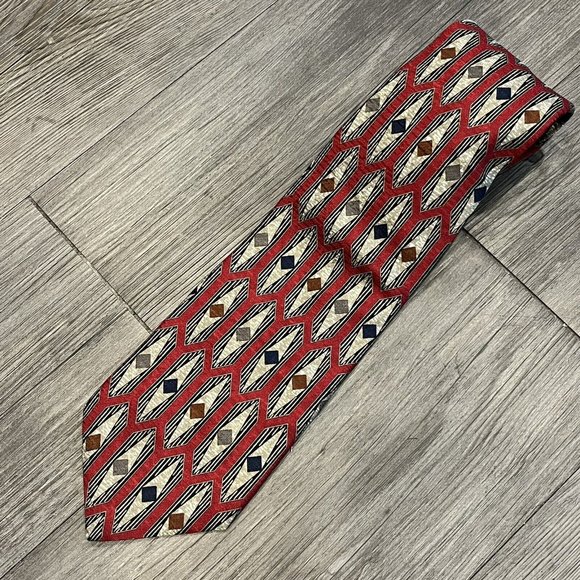 tom james | Accessories | Tom James Innocenti Silk Red Retro Diamond ...